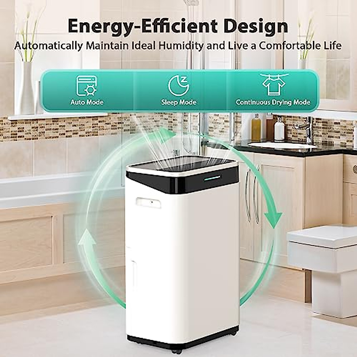FREE VILLAGE Dehumidifier, 45 Pint (50 Pint Under 90°F/90% RH) Dehumidifiers for Home Up to 3500 Sq. Ft, Digital Control Panel, Auto Drainage, 24 Hr Timer, Dehumidifier for Basement, Bathroom, Bedroom