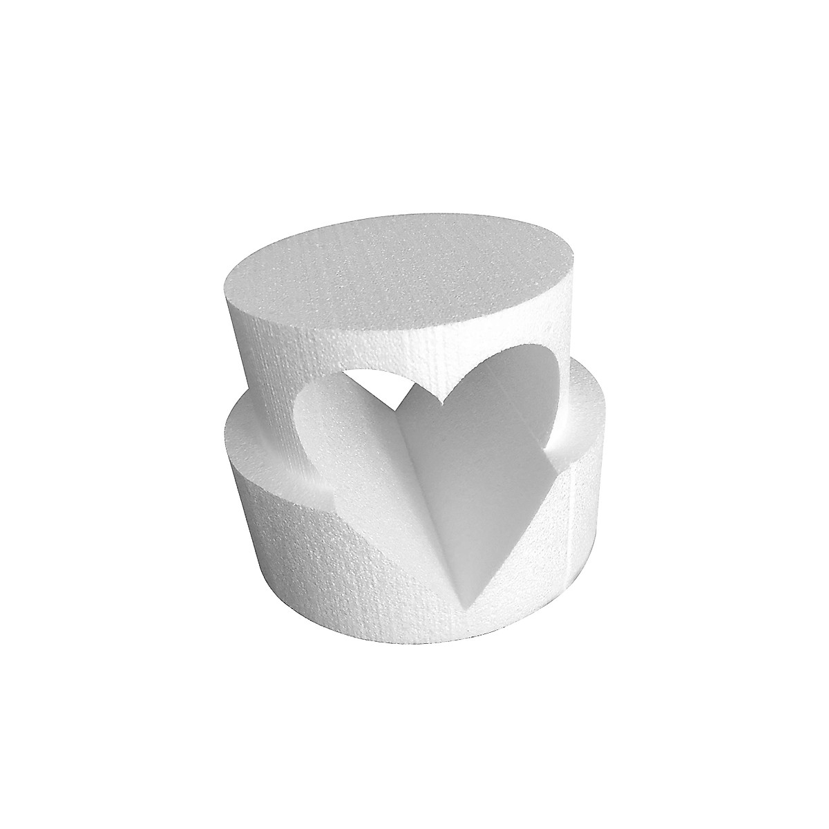 Shape Innovation - Round Cake Dummy Set 8” x 4” top Tier and 10” x 4” Bottom Tier with a 6” Heart Cutout - Perfect for Wedding Cakes, Birthday Cakes, Display Cakes, Window displays, Parties