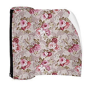 Pink Floral Pattern Pencil Bag Pen Case Stationary Case Pencil Pouch Desk Organizer Makeup Cosmetic Bag for School Office