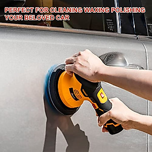 Aiment Cordless Car Buffer Polisher, 6 Inch 5000RPM Cordless Buffer with 2pcs 12V 2.0Ah Rechargeable Battery, 6 Variable Speed, Buffer Polisher Kit for Car Detailing/Car Scratch Repairing