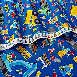 Timeless Treasures Construction Zone Royal, Fabric by the Yard