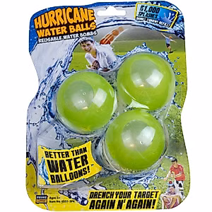 Prime Time Toys Hurricane Reusable Water Balls – 3-Pack Reusable Water Balloons for Kids Age 5+ – Silicone Water Balloons with Self Sealing Quick Fill, Refillable Water Balloons, Safe No Magnets