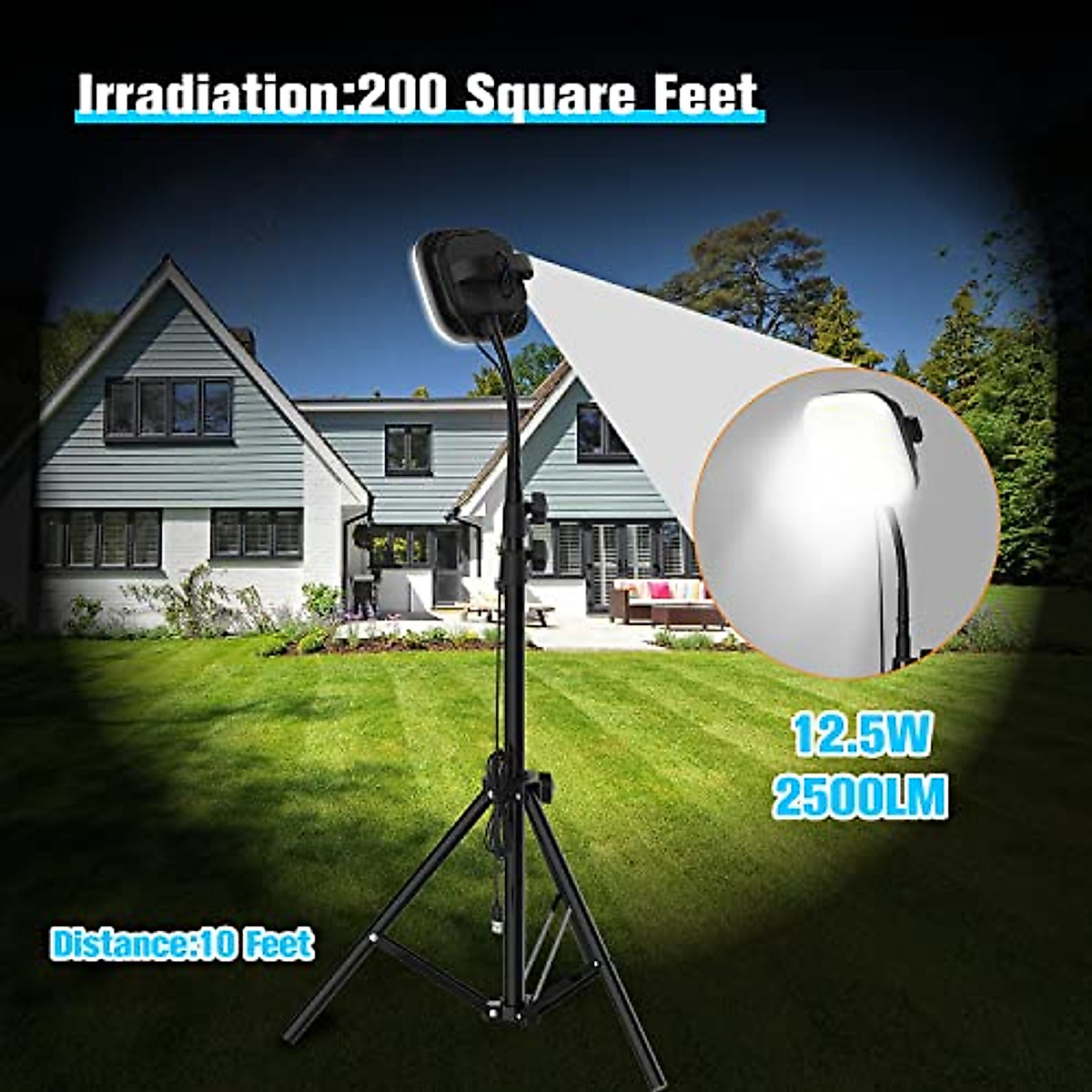 LED Camping Lantern Rechargeable, 2500 Lumen Work Light with Stand,Remote Control&4 Light Modes, Optimal Companion for Portable Power Station Solar Panel Charger Power Bank