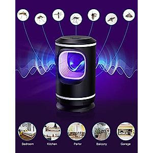 Bug Zapper Indoor, GILAYGROW Insect Trap, Fly Trap, Fruit Flies Trap, Electric Mosquito Killer Trap, Mosquito Zapper, Quiet Mosquito Lamp for Living Room, Office, Kitchen, Bedroom(Black)