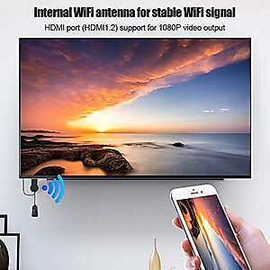 HDMI Wireless Display Adapter, WiFi HDMI TV Wireless Display Receiver Dongle Adapter Support for Airplay Miracast DLNA Dongle Adapter Car WiFi Display