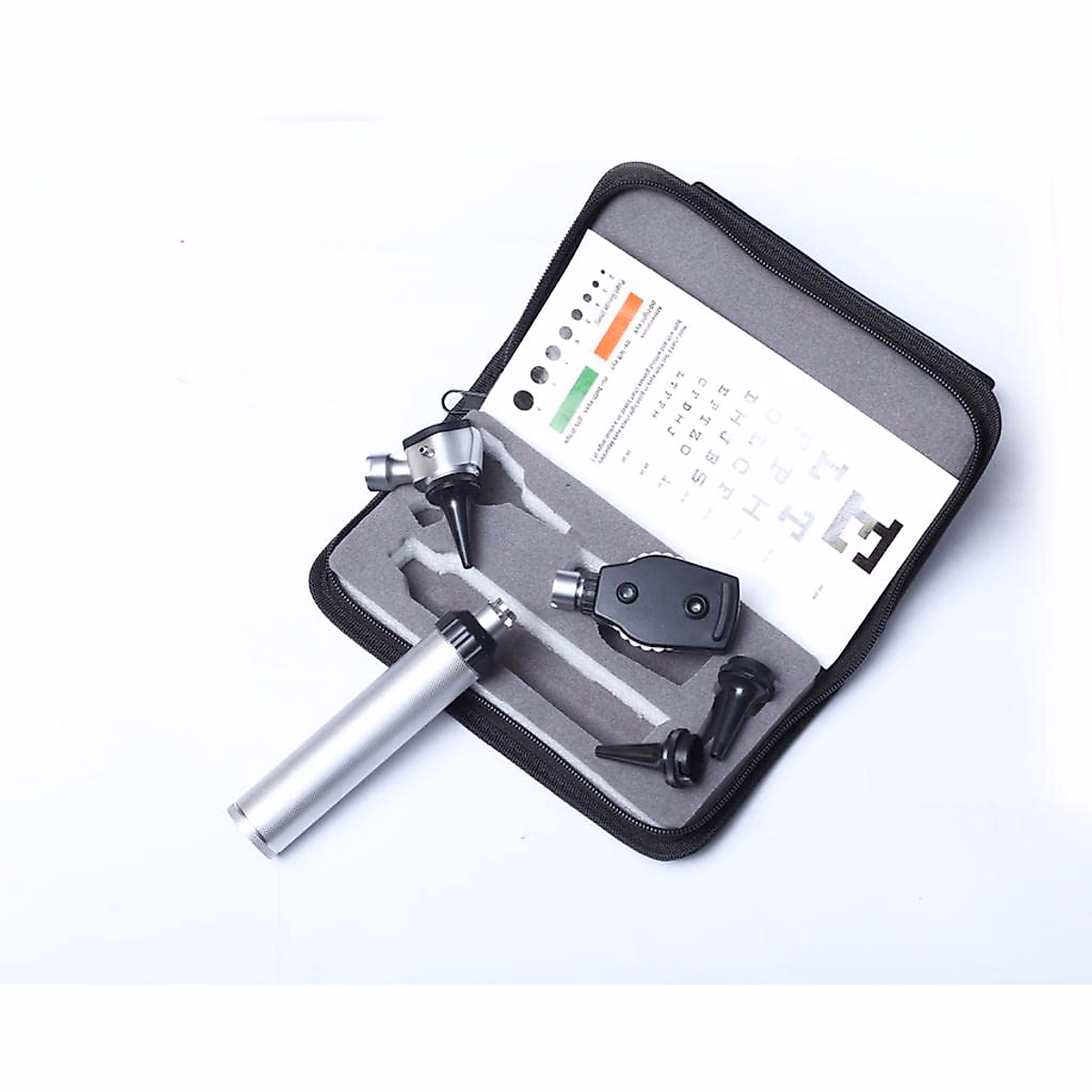 Real-Star Simaeco Otoscope, ophthalmoscope 2 in 1 stainless-steel handle for Both Adults and Pediatric. Batteries are not Included.