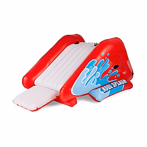 Intex Kool Splash Inflatable Water Slide Play Center for Outdoor Swimming Pool and Backyard with Built in Sprayer, Handles, and Stairs, Red