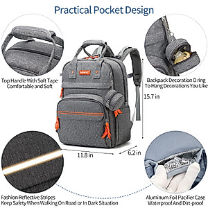 AOMAY Baby Diaper Bag Backpack for Mom, Multifunction Nappy Changing Bags, Waterproof, Travel, Maternity, Large Capacity (Regular)