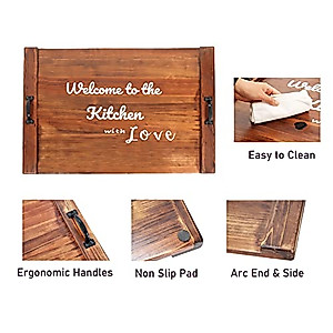 Gas Stove Burner Covers with Handles,LEKUAIJIA Electric Stove Burner Covers Made of Extra Thick Pine Wood, Handcrafted Cookware.