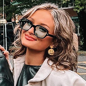 DUPER Square Aviator Sunglasses for Women, Oversize 70s 80s 90s Green Lens Women Sunglasses, Trendy Green Glasses