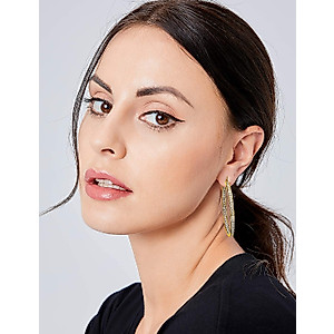 Large Gold Stainless Steel Hoop Earrings for Women, Big Cubic Zirconia Hoops ARSKRO Hypoallergenic Huge Rhinestone Crystal 50mm 2 inch Ear Ring Jewelry Gifts for Women Girlfriends Sensitive Ears