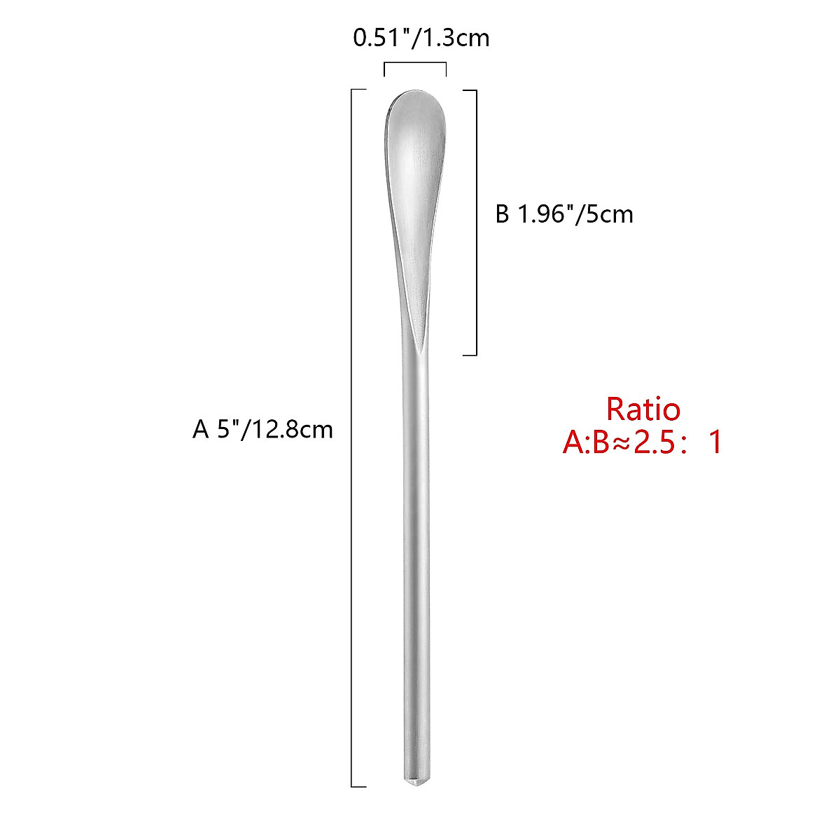 12-piece 5-inch Stainless Steel Coffee Stirring Spoon, Cocktail Stirring Stick with 12.8 cm Length, Small Spoon with Round Handle, Reusable Ice Tea Spoon, Bar Spoon. Dishwasher Safe.