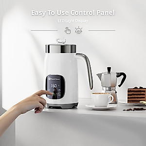 Maestri House Milk Frother, Variable Temp and Froth Thickness Milk Frother and Steamer, 500ML Smart Touch Control Foam Maker, Memory Function for Latte, Warm Milk, Hot Chocolate