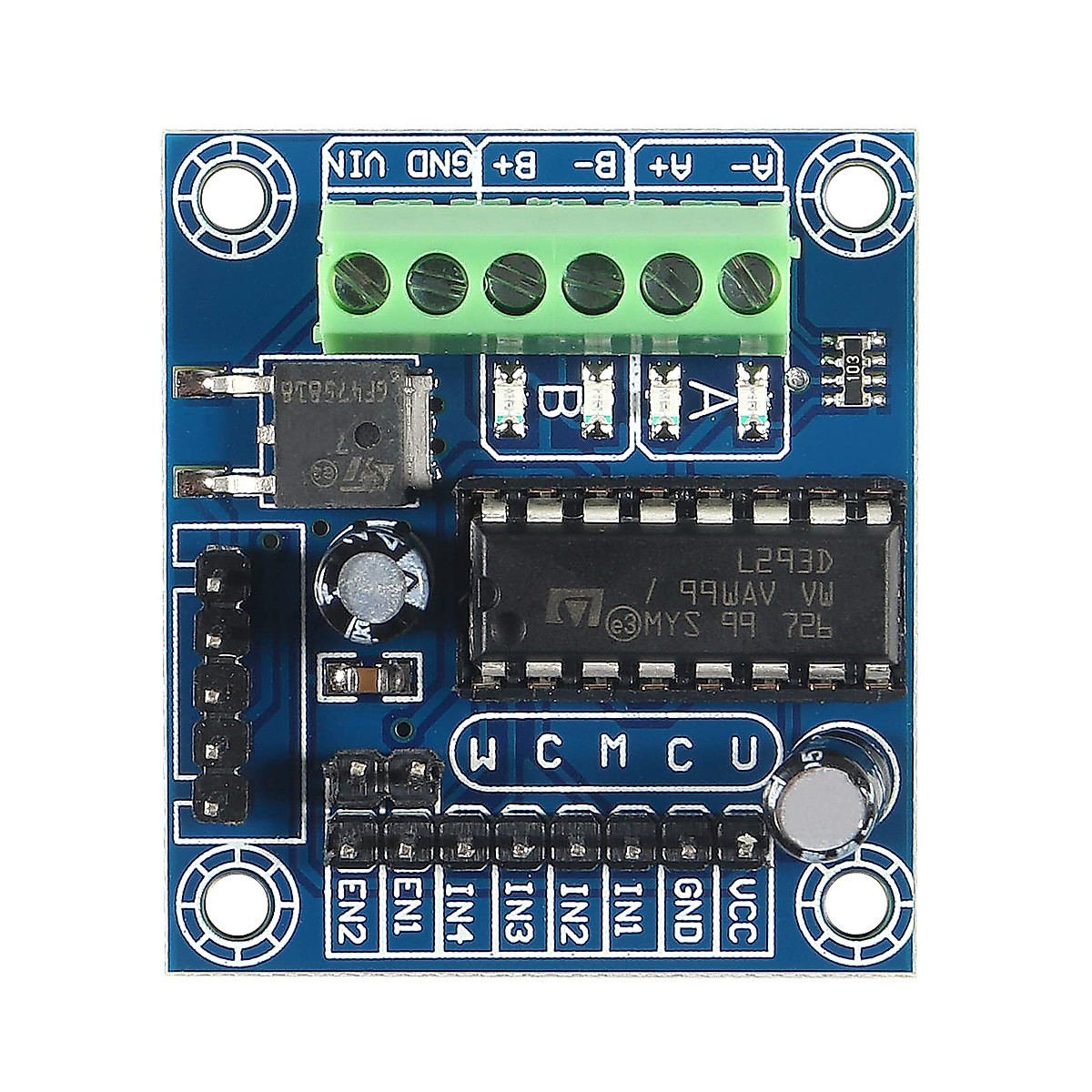 MELIFE 5pcs Mini 4 Channel L293D Motor Driver Shield Expansion Board Module High Voltage Current Module.