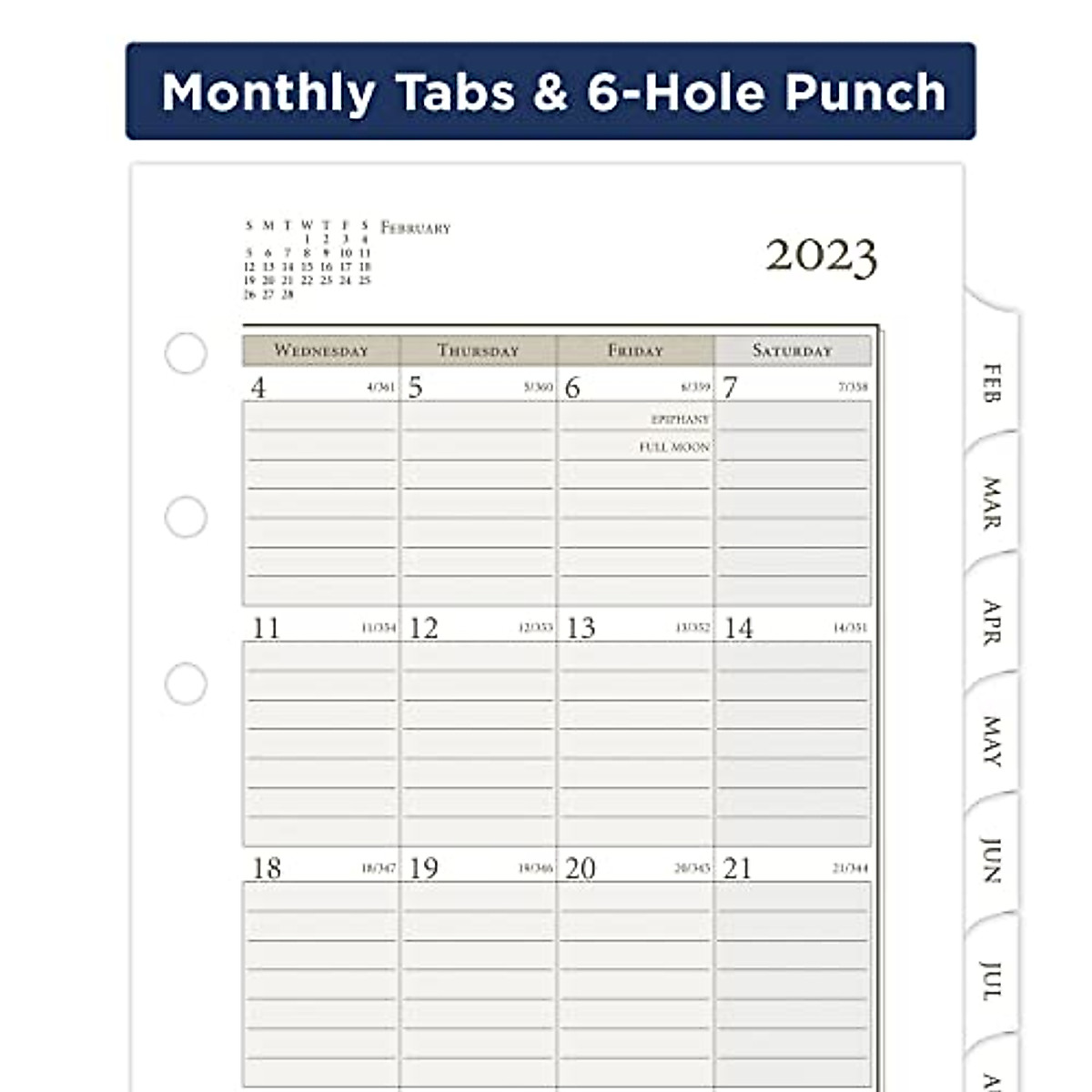 AT-A-GLANCE 2023 Weekly & Monthly Planner Refill, Hourly, 10831 DAY-TIMER, 3-3/4" x 6-3/4", Size 3, Portable Size, Loose Leaf (471-285Y)