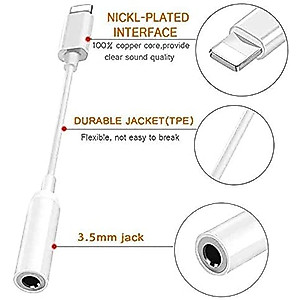 [Apple MFi Certified] Lightning to 3.5 mm Headphone Jack Adapter 3 Pack, Headphone Adapter for iPhone to 3.5mm Audio Aux Jack Adapter Dongle Cable Converter for iPhone 14 13 12 11 XR XS X 8 7 iPad
