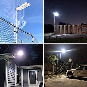 TENKOO 200W LED Solar Flood Light Dusk to Dawn Solar Powered Street Light Outdoor Waterproof IP67 with Remote Control Solar Security Light for Backyard|Garage|Driveway|Basketball Court…