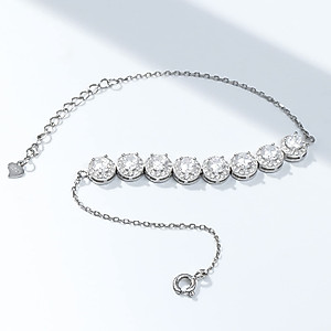 Echesperamo 14K Gold Plated sterling silver Bracelet | 4mm Cubic Zirconia Tennis Bracelet For Mom Women|6.4-7.6 Inch