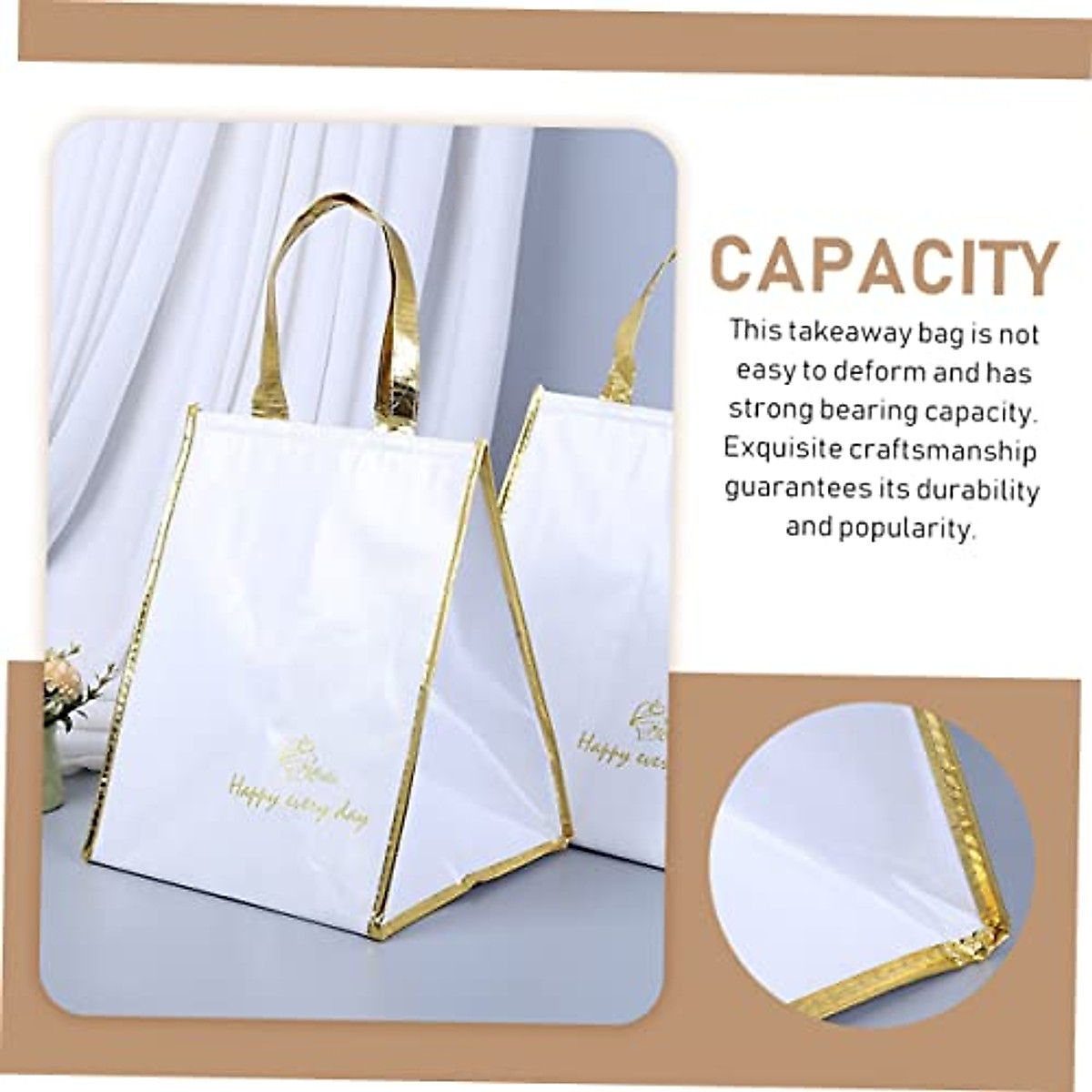 BESTonZON Packing Cold Insulation Portable Plastic Food Pizza Warmer Bags Insulated Plastic Grocery Bags Delivery Warmer Bags Thermal Lunch Bag Insulated Grocery Bags Convenient Cake Bag