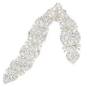 Partisout Rhinestone Bridal Belt Wedding for Bride Dress Rhinestone Belts for Dresses for Wedding Dress Silver Belt. (Silver 310)