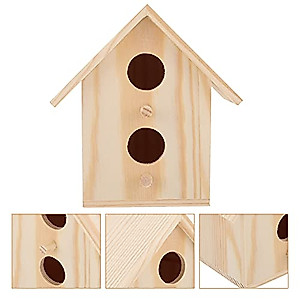 DOITOOL 2pcs Wooden Bird Nest Box Bird House Parrot Breeding Box Cage Wood Bird Nest for Budgie Parakeet Cockatiel Conure Canary Finch Dove Lovebird