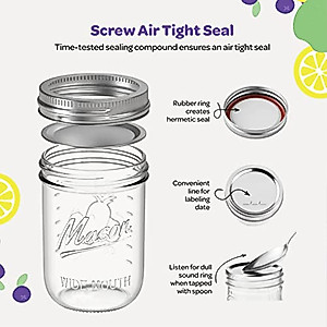 SEWANTA Wide Mouth Mason Jars 16 oz With mason jar lids and Bands, mason jars 16 oz - For Canning, Fermenting, Pickling - Jar Décor - Microwave/Freeze/Dishwasher Safe. (22)