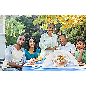 (6 Pack) ESFUN Food Net Covers for Outside, 17"x 17" Large Outdoor Food Cover Mesh Screen Tents Umbrella Fly Food Covers for Picnics, Parties, BBQ, Camping, Reusable and Collapsible