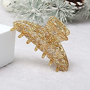 Christmas Hair Claw Clips for Women Girls Green Gold Hair Clips Cute Rhinestone Red Hair Claws Christmas Hair Accessories
