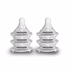 Avima Baby Silicone Nipples for Wide Neck Bottles, Medium Flow 3 Months+ (Set of 6)