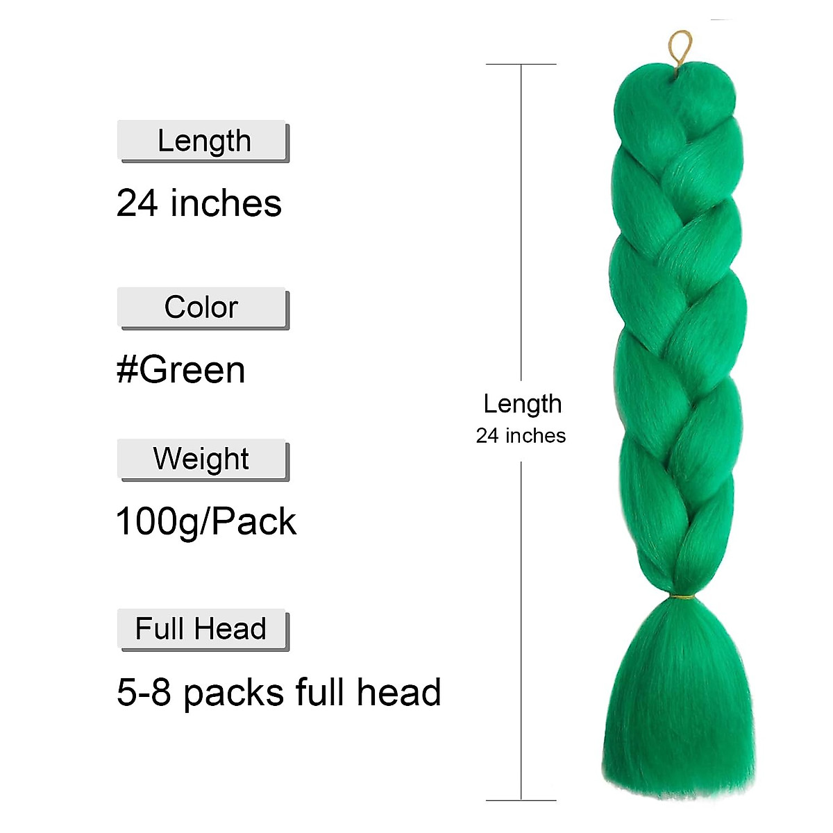 SuCoo Braiding Hair Extensions High Temperature Synthetic Fiber Jumbo Braiding Hair Extensions Crochet Twist Braids with Small Free Gifts 24inch 3pcs/lot(Dark Green)