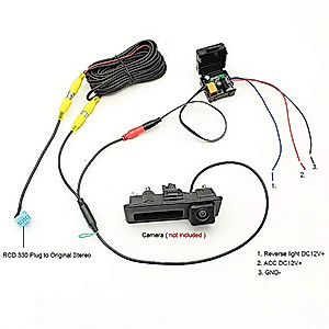 Car Rear View Camera Power Delay Timer Relay Filter Rectifier RCD330 PQ MIB RCA Conversion Adapter for VW BMW Benz Audi GreenYi