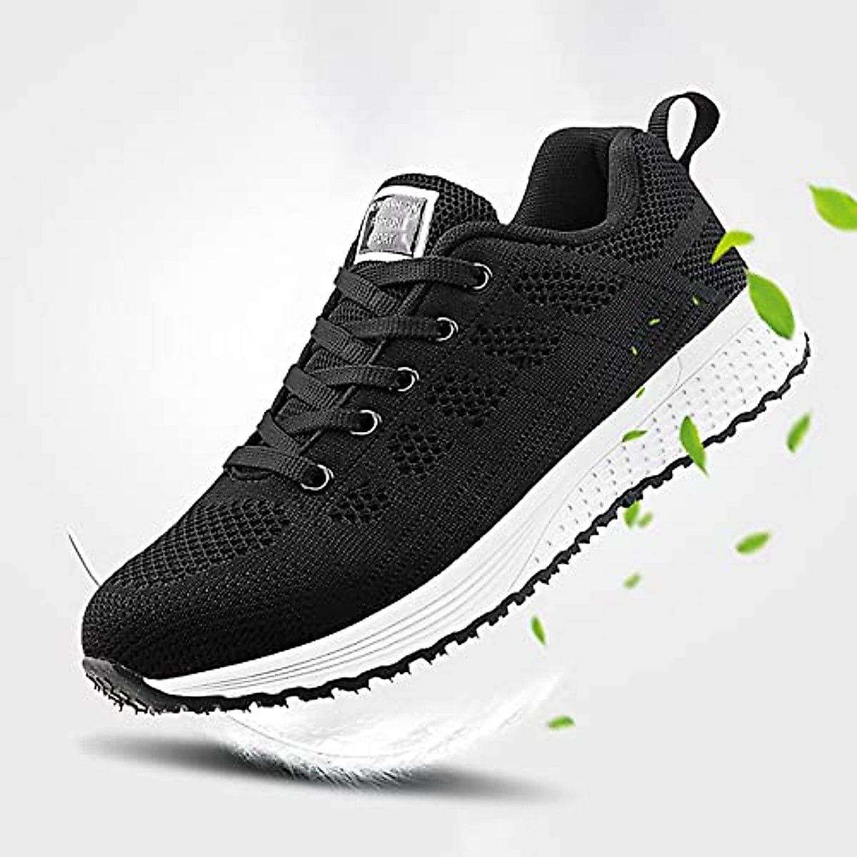 Womens Sneakers Durable Non Slip Sneakers Mesh Breathable Round Toe Sports Shoes Fashion Wide Width Sneakers Loafers Ladies Lightweight Soft Sole Trail Running Jogging Shoes