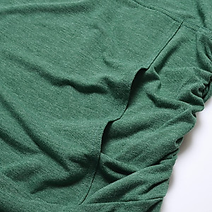 GINKANA Maternity Long Sleeve Shirt Lapel Zipper Casual Lightweight Maternity Top Shirts with Pockets,Green,S