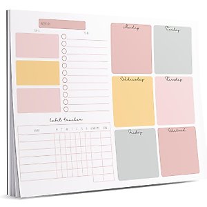 Weekly Planner Notepad Tear Off – 52 Undated Weekly Sheets Daily To Do List Notepad, Habit Tracker, Academic Planner Notebook, Daily Work Planner- Full Year Productivity Planner Weekly To Do List Pad