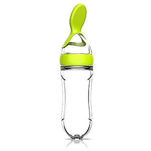 Baby Food Feeder, Fresh Food - 2 Pack Fruit Feeder Pacifier, 6 Different Sized Silicone Pacifiers | Baby Food Dispensing Spoon | Baby Feeding Set | Fresh Frozen Fruit (Green)