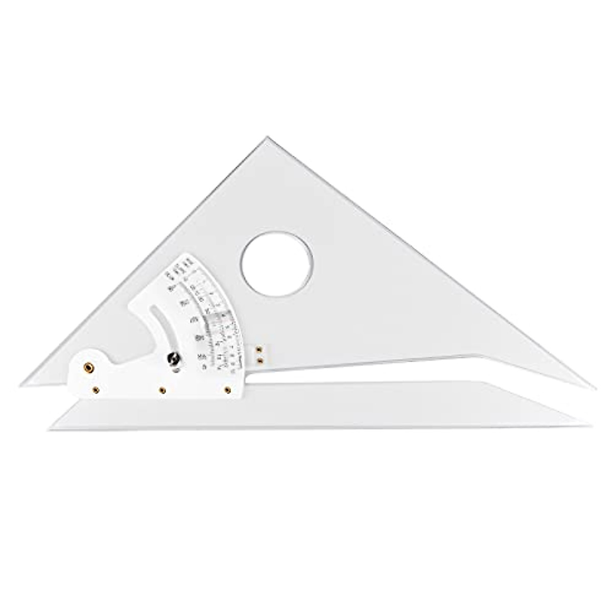 AMLESO 10 Inches Drafting Triangle Ruler Clear Metric Adjustable Ural Scale Professional Plain Edge Rulers
