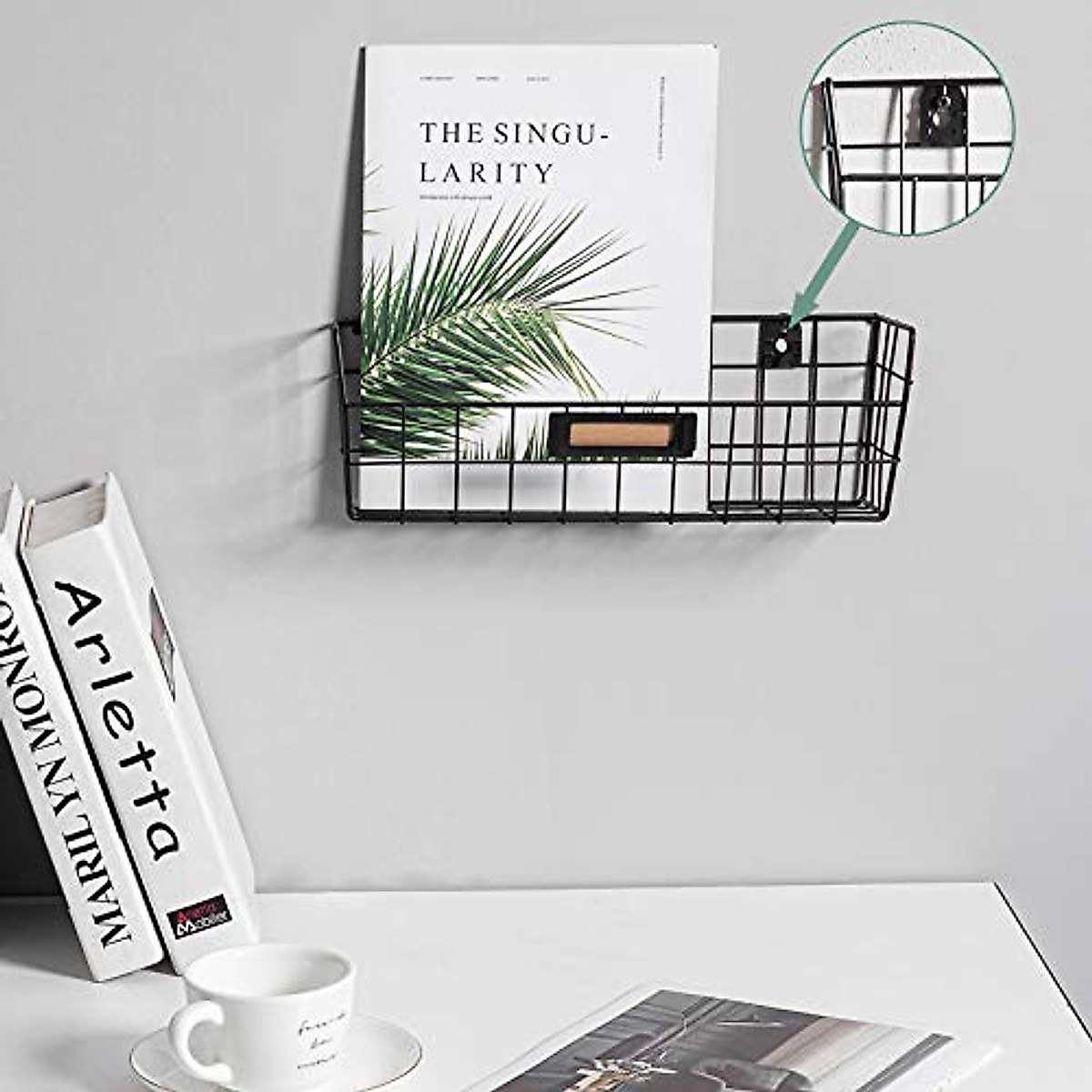 Wall Mounted Wire Basket Kitchen Storage Pantry Organizer Fruit Basket Varying Sizes Set of 3 Black