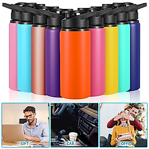 Yinder 16 PCS 20oz Aluminum Water Bottle Bulk Multicolor Reusable Sports Bottle with Snap Lids Multipack Vacuum Water Flask for Travel Camping, Picnics, Gym, Hiking, Cycling, Fishing