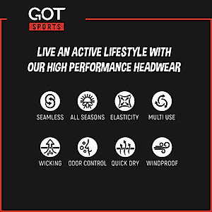 GOT Sports Tube Bandana - Neck Gaiter for Women & Men, Face Mask, Neck Wrap, Head Scarf, Curly Hair Sleep Protection - Breathable, Lightweight Microfiber (Red Paisley)