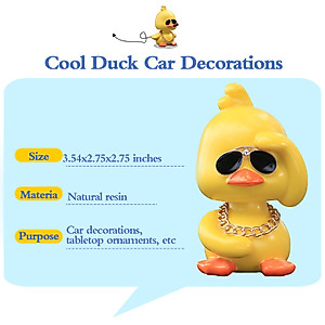 wonuu Shaking Duck Car Decorations Yellow Duck Cute Car Ornaments Cool Shaking Head Doll for Car Interior Decoration Ornament Accessories