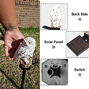 XURLEQ Garden Solar Light Outdoor Decor, Resin Owl Solar LED Light with Stake, Animal Waterproof Light for Flower Fence Lawn Passage Walkway Courtyard Party Decoration, Owl
