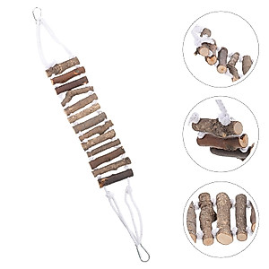 POPETPOP Climbing Pet Suspension Bridge Tank Reptile Bridge Hamster Ladder Budgie Perch Bird Cage Ladder Reptile Hammock Hanging Reptile Bridge Decor Animal Wooden Reptile Bridge Toy Lizard