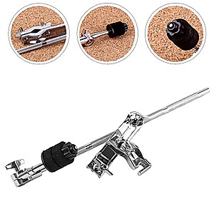 EXCEART Drum Extension Clamps Holder Adjustable Extension Arm Cymbal Boom Arm With Clamp Drum Accessories Silver