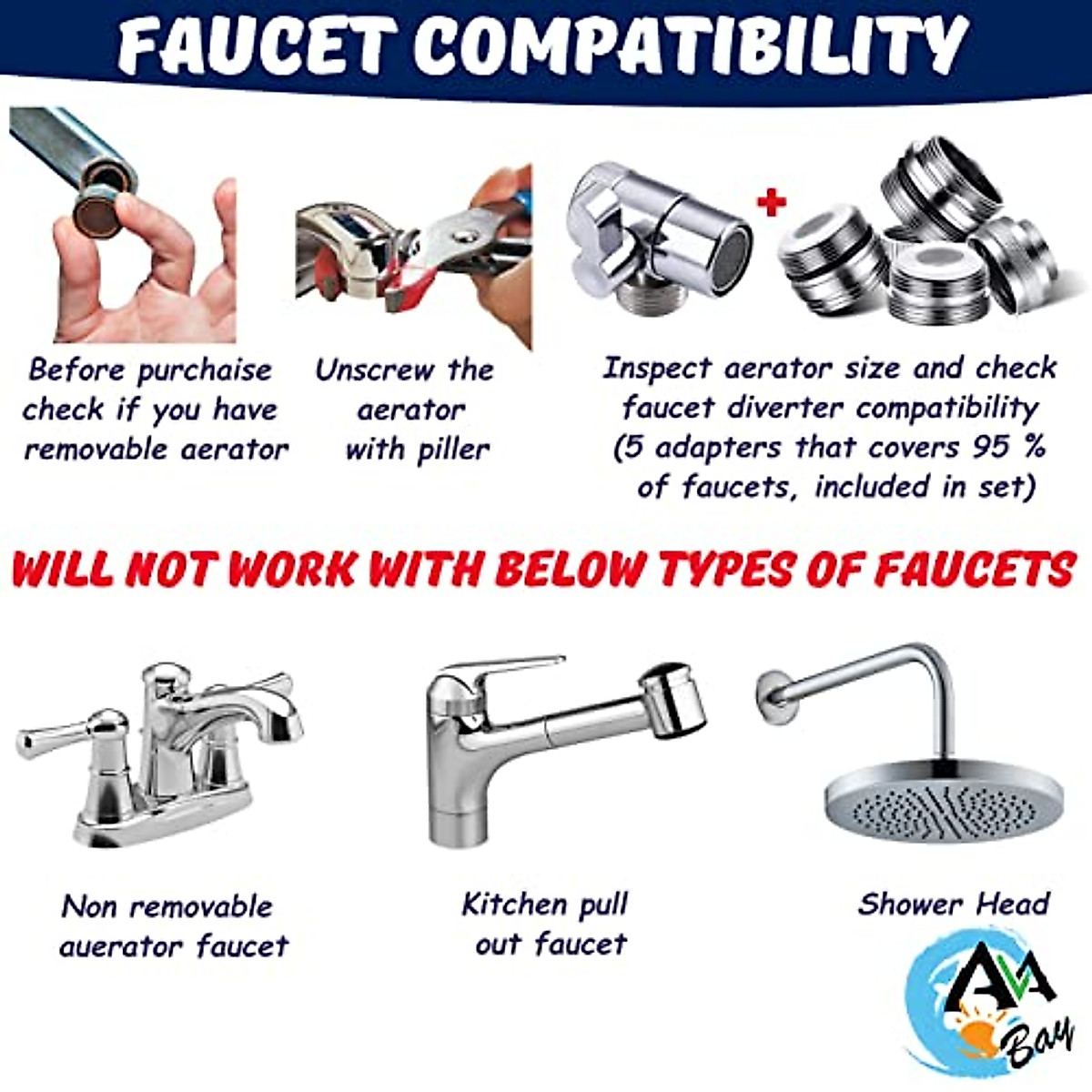 AVAbay® Sink Faucet Handheld Bidet Sprayer for Toilet I Bidet Attachment for Warm & Cold Water I Long 80" Hose Perfect for Feminine Hygiene, Cloth Diaper, Bathroom Toilet Cleaning