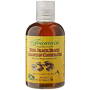 Fountain Real Black Black Jamaican Castor Oil - Beard Growth Oil - Mustache Growth - Beard Thickener - Hair Oil For Men - Luxury Satin Durag - 4 Oz