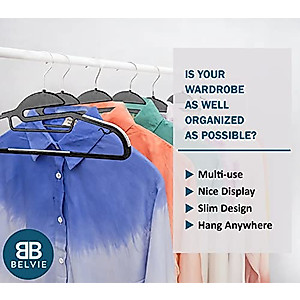 White Color Plastic Clothes Hangers (20 Pk) Non Slip Rubberized U-Slide Hanger, Ultra Thin Space Saving Suit Hanger, Non Slip Pants Hanger, Strong & Heavy Duty Plastic Coat Hanger, Strap Hooks.