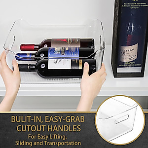 Tiawudi 6 Pack Plastic Storage Bins, X-Large Pantry Organizer, Clear Storage Containers and Organizer Bins, Multi-Use Bins for Home, Kitchen and Cabinet