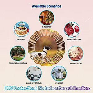 6 Pack 10 inch Aluminum 3D Sublimation Wind Spinner Double Sided Circle Sublimation Garden Wind Spinners Blanks for Heat Press, Innovation Wind Spinner