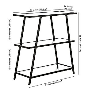 Yair 36'' Tall Rectangular Bookcase in Blackened Bronze