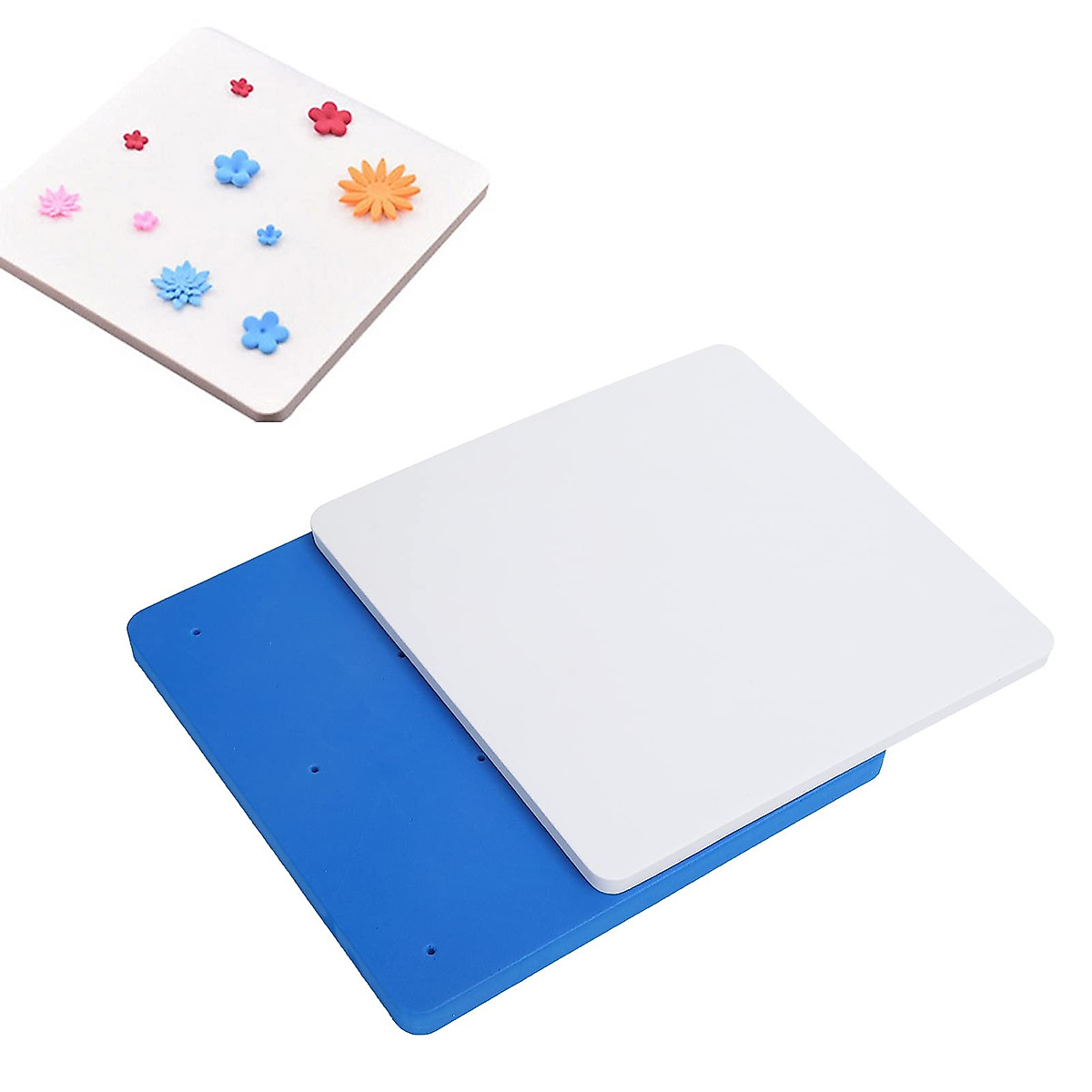 2 Pcs Fondant Foam Pad 12 Holes Silicone Sponge Mat Paste/Sugar Flower/Gum/Chocolate/Clay Modelling Tools Drying Tray for Sugarcraft, Cake Decoration, Handmade, DIY